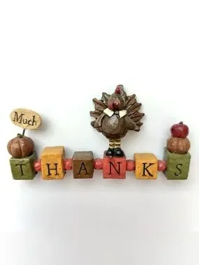 Holiday | Thanksgiving Turkey Gobble Thanks Letter Block Shelf Sitter ...